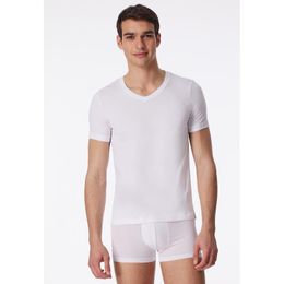 Schiesser Herren T-Shirt &raquo;Long Life Soft&laquo; V-Ausschnitt, kurz&auml;rmelig, reduzierte Pilling-Bildung wei&szlig; 8