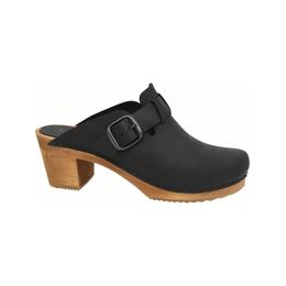 Sanita Comfortwear Clog "WOOD-MALULO SQUARE OPEN" in Schwarz | Gr.: 39