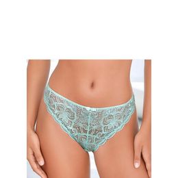 Lascana Damen Lascana Tanga &raquo;Nikoletta&laquo; mit feiner Zierschleife und Accessoire in Perlenoptik gr&uuml;n 40/42
