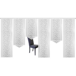 Home Wohnideen Schiebegardine &raquo;JENNA&laquo; Klettschiene 6 Stk. tlg. Schiebevorhang Jacquard Set wei&szlig; Jacquard, Polyester 245cm, Klettschiene, 57cm