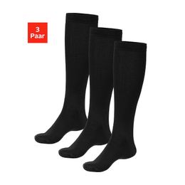 Bench. Herren Kniestr&uuml;mpfe &raquo;Herren Wollkniestr&uuml;mpfe, uni, weicher Abschluss&laquo; Packung, 3 Paar tlg. Herrenkniestr&uuml;mpfe mit w&auml;rmender Wolle schwarz 47-48