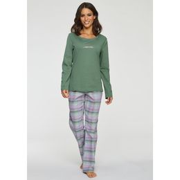 Vivance Dreams By Lascana Damen Vivance Dreams by Lascana Pyjama Set, 2 tlg. aus kuschelig weichem Flanell lila 42