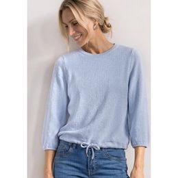 Street One Damen Street One Rundhalsshirt 3/4-Arm Shirt im Strick-Look blau 34