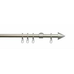 Liedeco Gardinenstange &raquo;Kegel&laquo; &Oslash; 20 mm 1 l&auml;ufig-l&auml;ufig Fixma&szlig; silber Metall B/L: 120cm &Oslash; 20mm, 1 l&auml;ufig