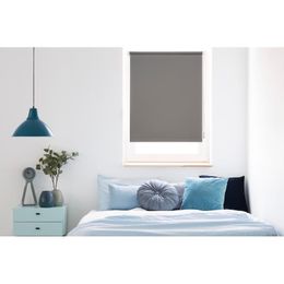 mydeco Seitenzugrollo &raquo;Win&laquo; Lichtschutz ohne Bohren freih&auml;ngend bis Breite 120cm grau Polyester 160cm, einseitig verschiebbar, 75cm