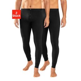 H.I.S. H.I.S Herren Lange Unterhose Packung, 2 Stk. mit B&uuml;ndchen am Bein schwarz L, 2 Stk.