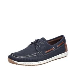 Rieker Herren Bootsschuh Mokassin, Halbschuh, Fr&uuml;hlingsschuh mit Perforation blau 41