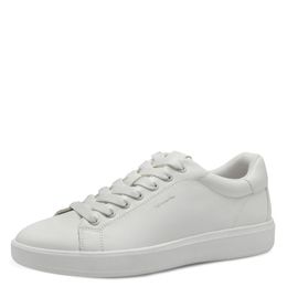 Tamaris Damen Plateausneaker Freizeitschuh, Halbschuh, Schn&uuml;rer in veganer Verarbeitung wei&szlig; 37