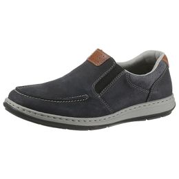 Rieker Herren Slipper Halbschuh, Freizeitschuh, Schlupfschuh mit modischer Blattnaht blau 42