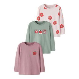 name it M&auml;dchen Langarmshirt &raquo;NMFNIA 3P LS TOP&laquo; Packung, 3 Baumwolle, regular fit 104