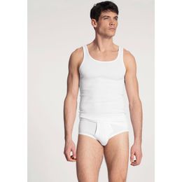Calida Herren Calida Tanktop &raquo;Twisted Cotton&laquo; Pure Cotton, Feinripp-Qualit&auml;t, Rundhals-Ausschnitt wei&szlig; M (50)