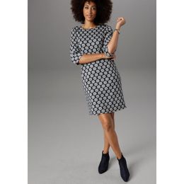 Aniston Selected Damen Aniston SELECTED Jerseykleid mit Punkten & Streifen grau 36, N-Gr