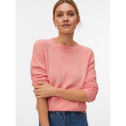 V&eacute;ro Moda Vero Moda Damen Rundhalspullover &raquo;VMDOFFY LS O-NECK BLOUSE GA NOOS&laquo; Materialmix, regular fit rosa M