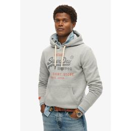 Superdry Herren Kapuzensweatshirt &raquo;SD-VL HERITAGE RELAXED HOOD&laquo;, aus Baumwollmischung, Relaxed Fit, mit Rippb&uuml;ndchen am Rumpfabschluss grau L