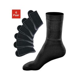 GO IN Damen GO IN Tennissocken &raquo;Damen Herren Kinder Sportsocken Retro aus Atmungsaktive Baumwolle&laquo; Packung, 6 Paar tlg. mit geripptem Schaft schwarz 