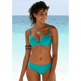 s.Oliver Damen s.Oliver B&uuml;gel-Bikini-Top &raquo;Spain&laquo; mit geraffter Mitte blau 36, Cup D
