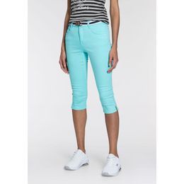 Kangaroos Damen Kangaroos Caprijeans &raquo;CAPRI-JEANS mit G&uuml;rtel&laquo; Set, mit abnehmbarem G&uuml;rtel, Skinny Fit, mit Schlitz, normale Leibh&ouml;he gr&uuml;n 48, N-Gr