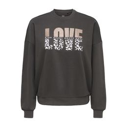 Only Damen Only Sweatshirt &raquo;ONLTAMMIE L/S LEO PRINT O-NECK SWT&laquo;, Baumwollmischung, regular fit braun S