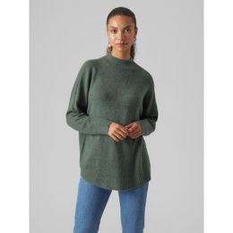 V&eacute;ro Moda Vero Moda Damen Strickpullover &raquo;VMPLAZA LS HIGHNECK LONG PULLOVER GA BOO&laquo; Materialmix, loose fit gr&uuml;n S