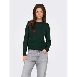 Only Damen Only Rundhalspullover &raquo;ONLRICA LIFE L/S PULLOVER KNT NOOS&laquo; Materialmix, regular fit gr&uuml;n L