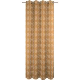 Adam Vorhang &raquo;Romantic Puligny&laquo; &Ouml;sen 1 Stk. tlg. aus 100% Bio-Baumwolle gelb Jacquard, Baumwolle (Bio-Baumwolle) 145cm, &Ouml;sen, 145cm