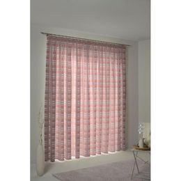 WIRTH Vorhang &raquo;Laufenberg&laquo; Kr&auml;uselband 1 Stk. tlg. rot Jacquard, Baumwolle, Polyester 225cm, Kr&auml;uselband, 132cm