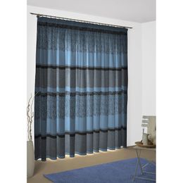 WIRTH Vorhang &raquo;Maribor&laquo; Kr&auml;uselband 1 Stk. tlg. blau Jacquard, Baumwolle, Polyester 145cm, Kr&auml;uselband, 132cm