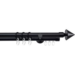 Liedeco Gardinenstange &raquo;Stilgarnitur 20 mm Blues Kegel&laquo; &Oslash; 2 mm 2 l&auml;ufig-l&auml;ufig Fixma&szlig; Gardinenstange Komplett schwarz Eisen B/L: 120cm &Oslash; 2mm, 1 Stk., 2 l&auml;ufig