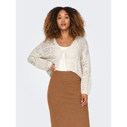 Only Damen Only Strickjacke &raquo;ONLBEACH LIFE 7/8 O-N CARDIGAN KNT NOOS&laquo; mit H&auml;kel-Details M