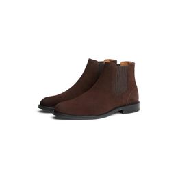 Tommy Hilfiger Herren Chelseaboots &raquo;CORPORATE DRESSY SUEDE CHELSEA&laquo; Blockabsatz, Stiefelette mit beidseitigem Stretcheinsatz braun 40