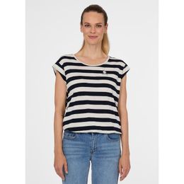 Ragwear Damen T-Shirt &raquo;TULSA STRIPES&laquo; in Jersey-Qualit&auml;t, normale Passform, mit geradem Abschluss schwarz-wei&szlig; L