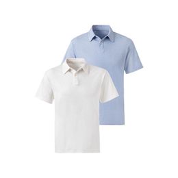 John Devin Herren Poloshirt &raquo;mit Slub-Garn Struktur&laquo; Packung, 2er-Pack, 2 Stk. aus leichter, strukturierter Baumwollqualit&auml;t - im 2er-Sparpack blau S 