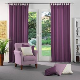 WIRTH Vorhang &raquo;Newbury&laquo; Schlaufen 1 Stk. tlg. lila Jacquard, Baumwolle, Polyester 125cm, Schlaufen, 65cm
