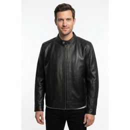 Mauritius Herren Lederjacke &raquo;MMJork&laquo; mit Stehkragen & Drucker schwarz XXL (56) Trachtenmode
