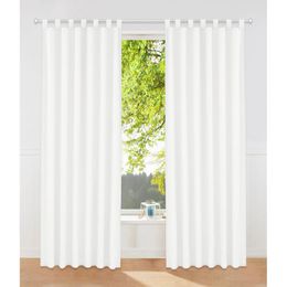 OTTO home Vorhang &raquo;Raja&laquo; Schlaufen 2 Stk. tlg. 2er-Set, Bestseller, einfarbig, modern, pflegeleichte Mikrofaser wei&szlig; Polyester, Recyceltes Material 