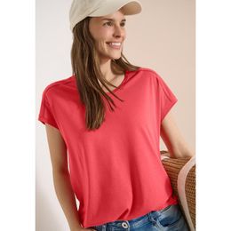 Cecil Damen T-Shirt mit elastischem Bund rot M (40)