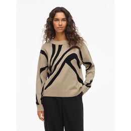 Vila Damen Strickpullover &raquo;VITIF JACQUARD L/S KNIT TOP - NOOS&laquo; beige M