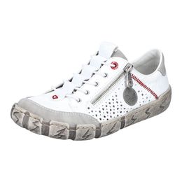 Rieker Damen Slip-On Sneaker mit Sohle im Used-Look, Freizeitschuh, Halbschuh, Schlupfschuh wei&szlig; 41