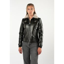 Mauritius Damen Lederjacke &raquo;MWNairobi&laquo; mit Teddyfell, Flieger-Stil schwarz M (38) Trachtenmode