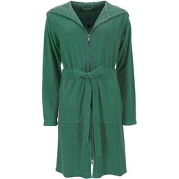 Vossen Bademantel &raquo;Tampa, ideal f&uuml;r Sauna & Spa, Hotelbademantel, Morgenmantel&laquo; 1 Stk. K&auml;ngurutasche, Rei&szlig;verschluss gr&uuml;n Baumwoll-Mix XL L: 95cm