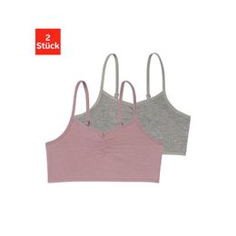 Buffalo M&auml;dchen Bustier Packung, 2 Stk. mit verstellbaren Tr&auml;gern, unifarben oder bedruckt lila 146/152, N-Gr
