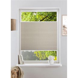 OTTO home Plissee &raquo;Willa&laquo; verdunkelnd ohne Bohren verspannt NEUHEIT in Leinenoptik, Klemmfix, f&uuml;r Fenster & T&uuml;r, Verdunkelung beige Obermaterial: 100%