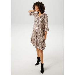 Aniston Casual Damen Aniston CASUAL Tunikakleid mit extravagantem Animal-Print braun 42, N-Gr