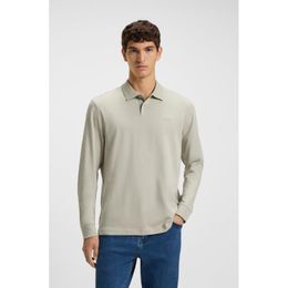 BOSS Orange Herren BOSS Orange Poloshirt &raquo;Pe Interlock Langarm Polo&laquo; mit Polokragen beige XXL