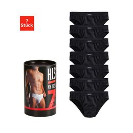 H.I.S. H.I.S Herren Slip &raquo;Unterhosen f&uuml;r Herren&laquo; Dose, 7 Stk. aus Baumwoll-Mix in einer Dose verpackt schwarz 3 (XS), 7 Stk.