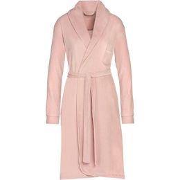 Vossen Bademantel &raquo;Vivienn, ideal f&uuml;r Sauna & Spa, Hotelbademantel, Morgenmantel&laquo; mit Bieseneinfassung und Brusttasche lila Nicki-Velours L