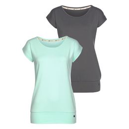 OCEAN SPORTSWEAR Damen Yoga & Relax Shirt &raquo;Soulwear - Essentials Yoga Shirts&laquo; Packung, 2er-Pack, leicht &uuml;berschnittene Schultern, l&auml;ngerer Schnitt 