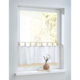 Kutti Scheibengardine &raquo;Cottage Panneau&laquo; Schlaufen 1 Stk. tlg. Kurzgardine Karo, Baumwolle, Schlaufen wei&szlig; Baumwolle 50cm, Schlaufen, 120cm