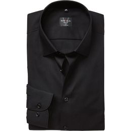 MARVELIS Herren MARVELIS Langarmhemd New York Kentkragen, Businesshemd, k&ouml;rpernah, extra langer Arm schwarz 42, Extra verl&auml;ngerter Arm