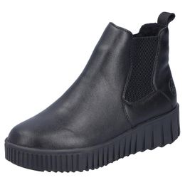 Rieker Damen Winterboots Chelseaboots, Plateausneaker, Stiefelette, Rei&szlig;verschluss und Stretch schwarz 41